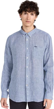Barbour Leinenhemd Linton, Marineblau, XL