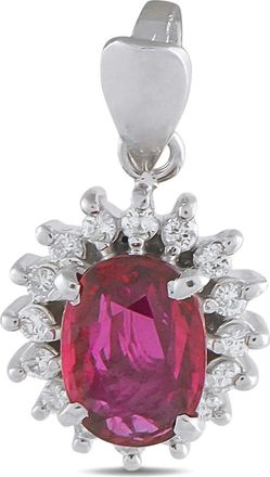 Luxury Bazaar pendentif en platine orné de rubis et de diamants - Argent