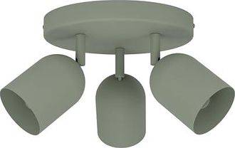 Eglo Deckenlampe 3-flammig Tilston, Deckenstrahler Wohnzimmer, Spot Deckenleuchte aus Stahl in Dunkelgrün, E14 Fassung