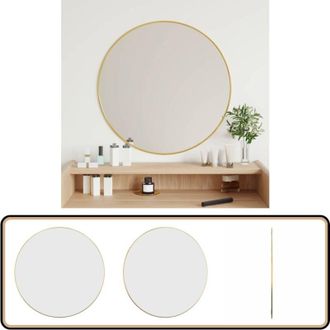 vidaXL Wandspiegel Golden &oslash; 60 cm Rund - Wandspiegel - Goldener Spiegel - Badezimmerspiegel - Wohnzimmerspiegel - Schlafzimmerspiegel
