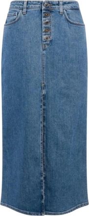 Dondup Femme, Jupes, Bleu, Taille: W28 Longue Jupe en Jean Stretch