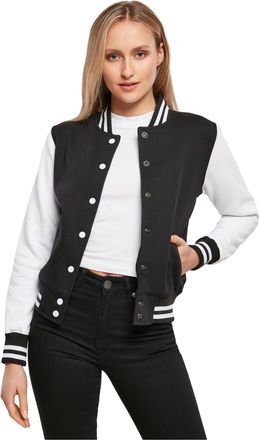 Build Your Brand Ladies Sweat College Jacket, XS, Black