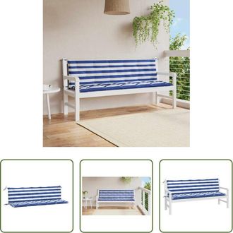 vidaXL vidaXL Gartenm&ouml;bel - Gartenbank-Auflagen 2 Stk. Blau & Wei&szlig; Gestreift Oxford-Gewebe
