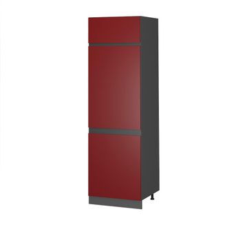 Vicco K&uuml;hlumbauschrank R-Line, Hochschrank f&uuml;r die K&uuml;che, Rot/Anthrazit, 60 cm J-Shape