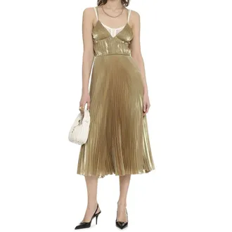 Prada Womens Gold Polyester Casual Dress