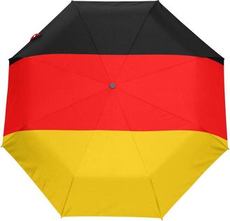 Montoj Deutschland-Flagge, dreifach gefaltet, Reise-Regenschirm, UV-Schutz, mit automatischem Öffnen-Knopf