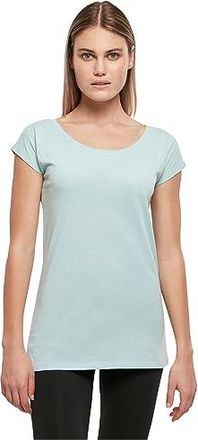 Build Your Brand T-Shirt Tendance à col Large pour Femme en Coton Disponible dans de Nombreuses Couleurs, Tailles XS-5XL, Turquoise, XS