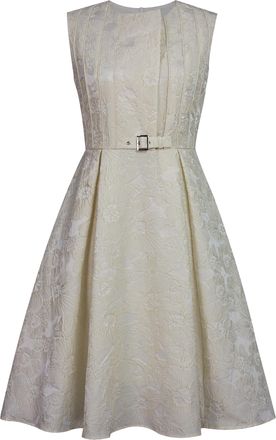 Chic Star Gepr&auml;gtes Jacquard-Kleid f&uuml;r Damen, Beige, 0X