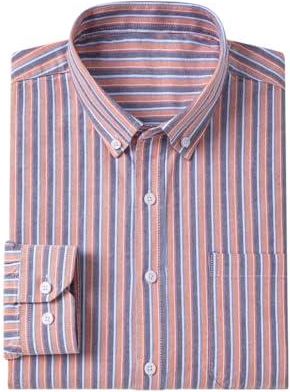 Generic Chemise Oxford classique &agrave; manches longues pour homme, coupe ajust&eacute;e, d&eacute;contract&eacute;e, unie, ray&eacute;e, boutonn&eacute;e, 811, XXL