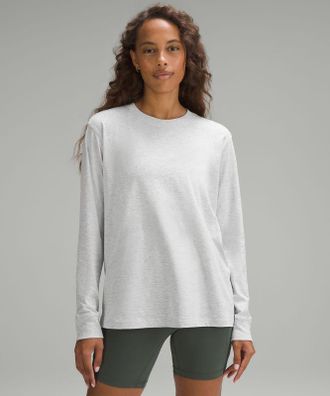 lululemon T-Shirt All Yours manches longues en coton pour Femmes - Light Gris - Taille 10