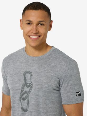 super.natural T-Shirt f&uuml;r Herren, Merino CARABINERI Kletter Motiv, atmungsaktiv