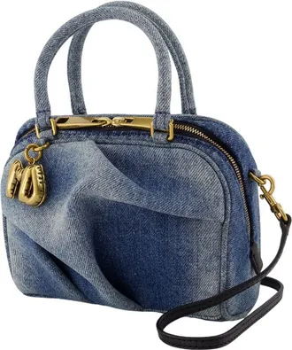 Marc Jacobs Womens The Micro Bauletto Bag - Marc Jacobs Cotton Blue Handbags-Purses