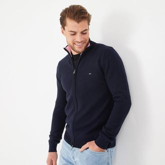 Eden Park Cardigan Bleu Zipp&eacute; En Coton Old Ref Pp