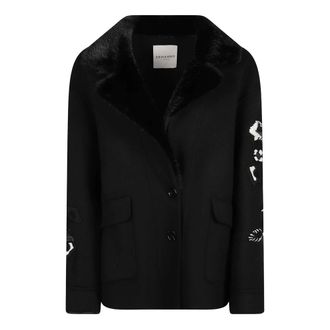 Ermanno Scervino Femme, Manteaux, Noir, Taille: 40 FR Manteau &agrave; un boutonnage