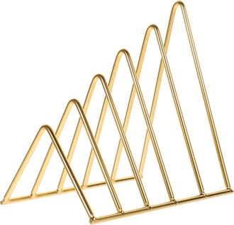 DOITOOL Dreieckiger B&uuml;cherst&auml;nder aus Goldfarbener Desktop Organizer f&uuml;r B&uuml;ro Vielseitiger Dokumentenhalter und Zeitschriftenablage Rutschfestes Design Sch&uuml;tz