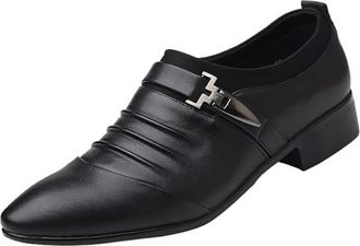 Generic Chaussures habill&eacute;es classiques pour homme avec sangle moine sans lacets - Bout pointu - En cuir - Talon bloc - Antid&eacute;rapantes - Tendance - Large - Po