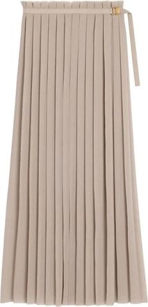 Ami Femme, Jupes, Beige, Taille: 36 FR Jupe Midi Pliss&eacute;e avec Ceinture