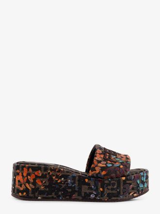 Fendi FF fabric sandals with multicolor detail - FENDI - gender_Woman