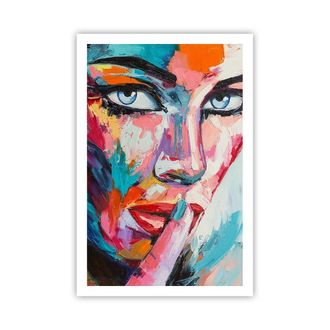Arttor Poster ohne Rahmen Mädchen Gesicht Deko 61x91cm Wandposter Art Prints Wandbilder Dekoration Wohnzimmer Schlafzimmer Küche Wanddeko Bild Wand Kunstdruc