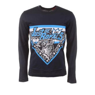 Dolce & Gabbana Homme, Tops, Bleu, Taille: 2XL T-shirt &agrave; manches longues Tigre