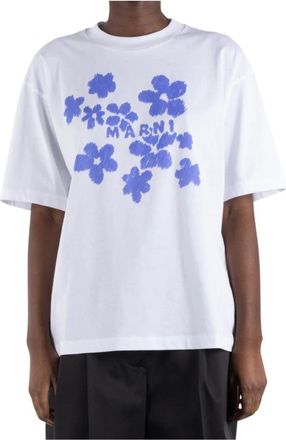 Marni Femme, Tops, Blanc, Taille: 36 FR T-shirt en Coton Blanc