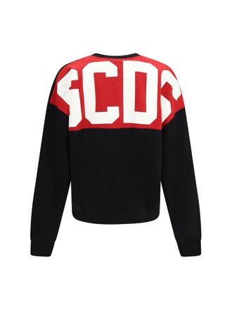 GCDS Logo-Print Brushed Cotton Sweatshirt - Black