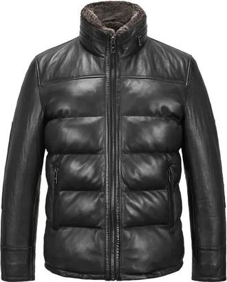 Milestone Herren Jacken schwarz Lammnappa