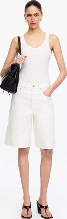 Arket Lange Jeansshorts -Wei&szlig;