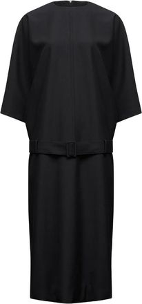 Maison Margiela robe mi-longue à taille ceinturée - Noir