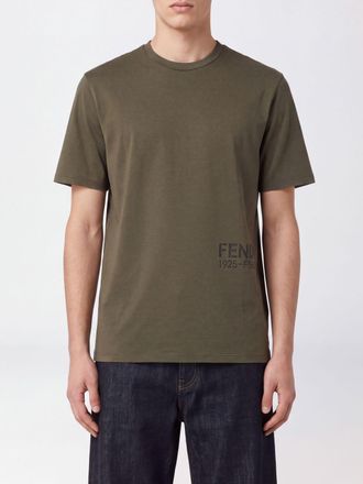 Fendi Baumwoll-T-Shirt mit kontrastierendem Logo auf der Brust