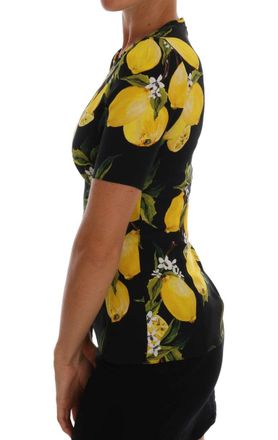 Dolce & Gabbana Womens Multicolor Lemon Silk Stretch T-Shirt
