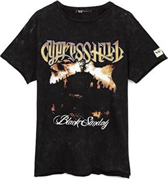 Cypress Hill Unisexe T-Shirt Noir Sunday Album Tee-Shirt en Détresse Medium