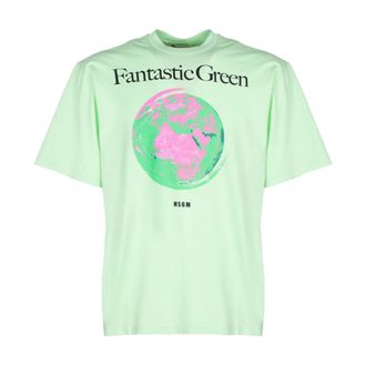 Msgm Fantastic Green World Tshirt - - Tops - Herren - Gr&uuml;n - XL