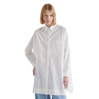 Meimeij Femme, Robes, Blanc, Taille: 34 FR Ampia Camicia Lunga