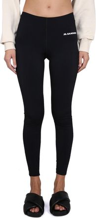 Jil Sander Logo-Embroidered Polyamide Leggings - Black