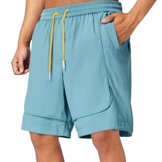 Generic Short d&eacute;t&eacute; d&eacute;contract&eacute; pour homme - Respirant - Sensation de glace - Short de plage - Maillot de bain sportif &agrave; la mode, Gris clair 2, 3XL