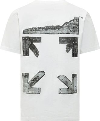 Off-white Logo-Embroidered T-Shirt - White
