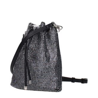Jimmy Choo London Womens Black Satin Crossbody Bag