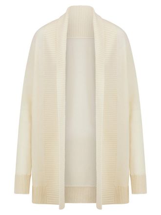 Peter Hahn Long-Strickjacke aus Schurwolle und Kaschmir Peter Hahn weiss