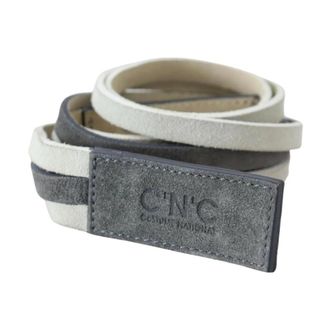 Costume National Samt Logo Ledermodeng&uuml;rtel - - Accessories - Damen - Wei&szlig; - ONE SIZE