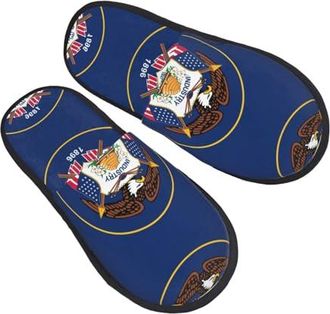 Generic Respirant Pantoufles Femmes Impression du drapeau de lUtah Maison Pantoufles Antid&eacute;rapant Chaussons en Feutre pour Maison Hiver Ext&eacute;rieur L