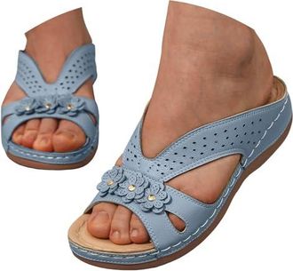 Generic Sandales d&eacute;t&eacute; pour femme, sandales d&eacute;t&eacute; confortables &agrave; enfiler - Antid&eacute;rapantes - Bout ouvert - Soutien de la vo&ucirc;te plantaire - Confortables - D&eacute;contr