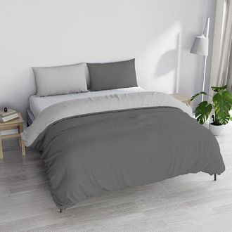 Italian Bed Linen Bettw&auml;scheset f&uuml;r Doppelbetten, 250 x 200 cm 250 x 200 cm grau