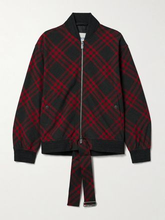 Burberry Bomberjacke Aus Kariertem Webstoff Zum Binden - Grau