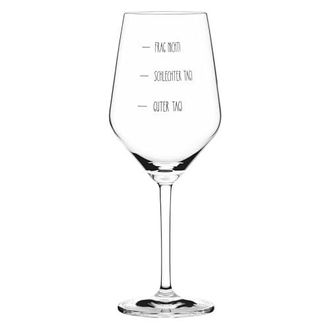 Ritzenhoff Sand & Soda 9500013 Verre &agrave; vin moderne avec inscription tendance &laquo; Guter Tag schlechter Tag &raquo; - Avec bo&icirc;te cadeau - Fabriqu&eacute; en Allemagne