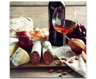 Paul Sinus Art Leinwandbilder | Bilder Leinwand 60x60cm Stillleben - italienisches Essen