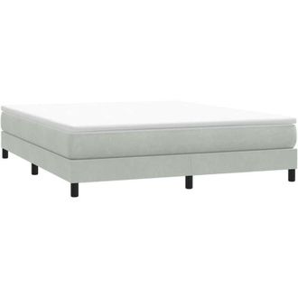 vidaXL Boxspringbett ohne Matratze Hellgrau 180x220 cm Samt vidaXL