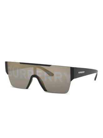 Burberry Sunglasses lunettes de soleil mono-&eacute;cran BE4291 &agrave; logo - Noir