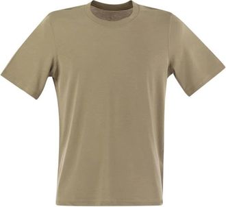 Majestic Filatures Homme, Tops, Beige, Taille: XL T-shirt &agrave; Manches Courtes et Col Rond