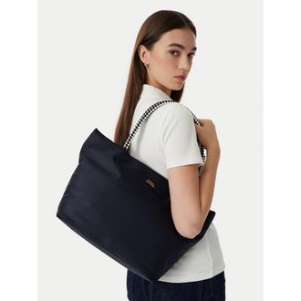 Tommy Hilfiger Handtasche Tommy Hilfiger Th Marina Hobo/Tote Nylon AW0AW18862 Dunkelblau